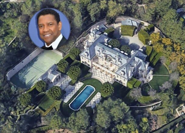 Denzel Washington's house, a mega-mansion he's called home for 20+ years